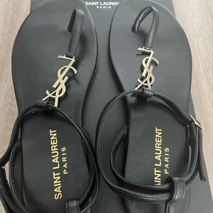Yves Saint Laurent | Shoes | Ysl Strappy Flat Sandals Like New | Poshmark